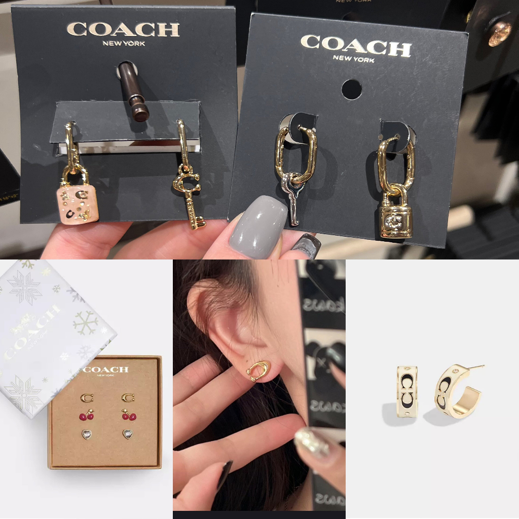 [DOUBLE A美國代購] Coach 飾品 耳環 鎖頭 送女生禮物 | 蝦皮購物