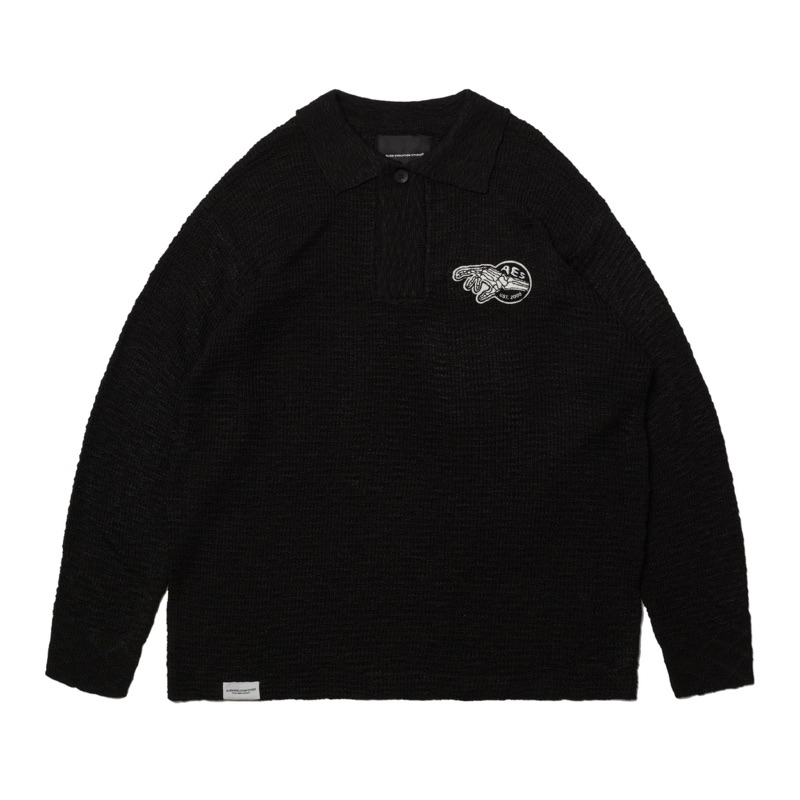 誠收 AES skeleton hand polo shirt 黑色M號L號全新二手 | 蝦皮購物