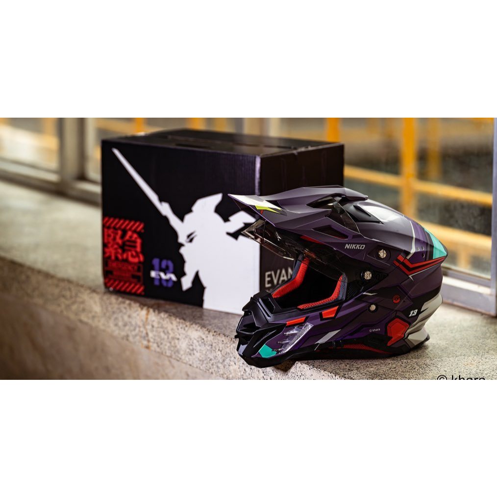 🔥現貨🔥NIKKO 安全帽 N-851 EVA N851 新世紀福音戰士 聯名帽 13號機 越野安全帽 原廠授權 | 蝦皮購物