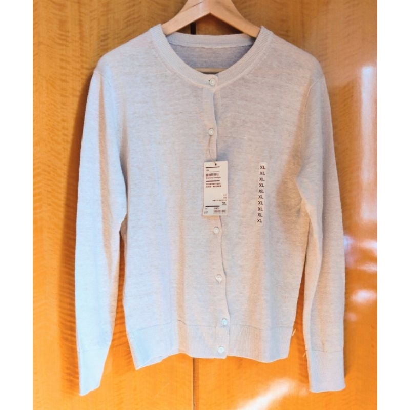 muji 大麻圓領開襟衫 XL 米色 | 蝦皮購物