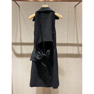 BOSHOW韓國連線 正韓 Panda款 翻領點點後腰洞背心洋裝 | 蝦皮購物