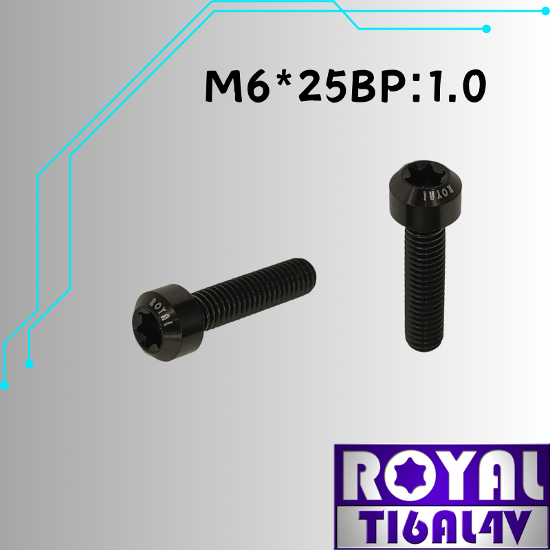 【瘋螺絲】ROYAL 鈦合金螺絲★ M6*25B P:1.0 錐形螺絲★ 64鈦/正鈦/鈦合金螺絲★出貨附發票★帝王黑 | 蝦皮購物
