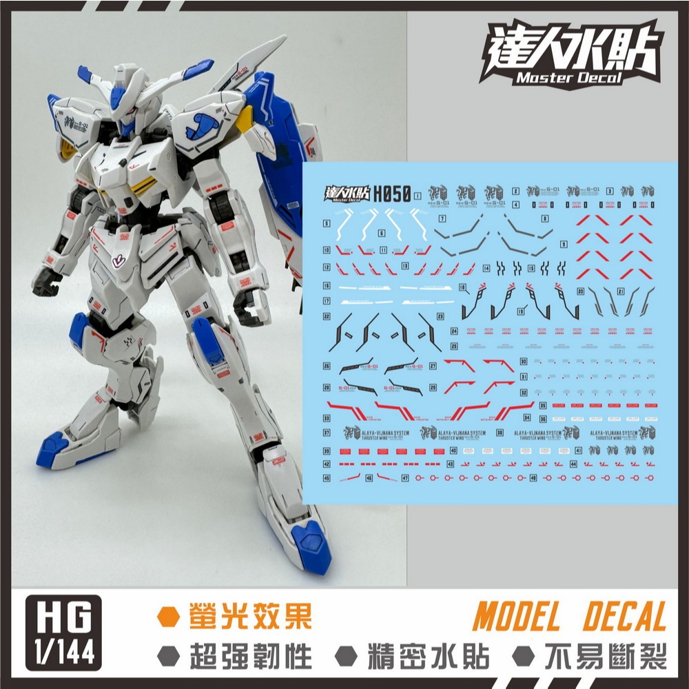 【模神】現貨 大林水貼 螢光水貼 鐵血的孤兒 HG 1/144 #036 GUNDAM BAEL 主魔鋼彈 巴爾鋼彈 | 蝦皮購物