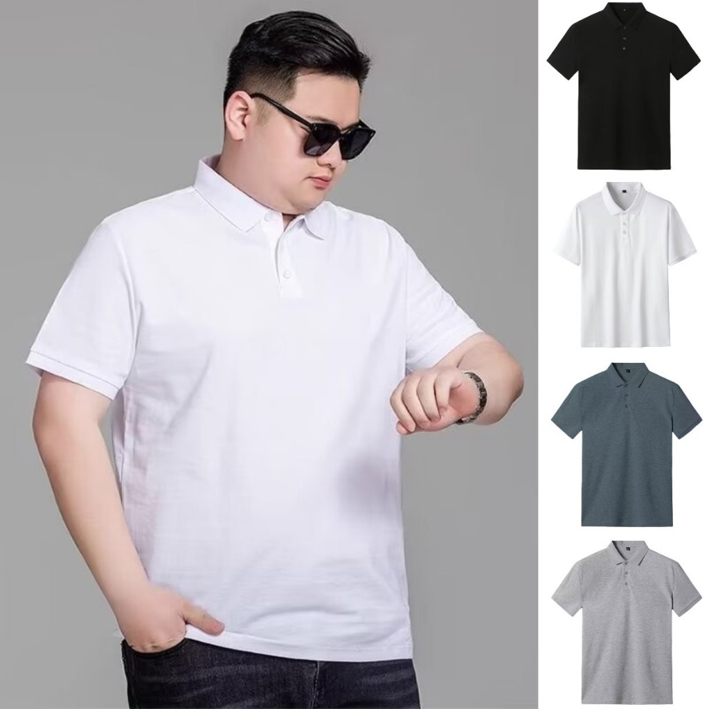 M-8XL大尺碼300斤可穿短袖t恤男士 短袖polo衫商務上衣 夏季新款打底衫短t恤 polo領短袖 polo男大碼 | 蝦皮購物