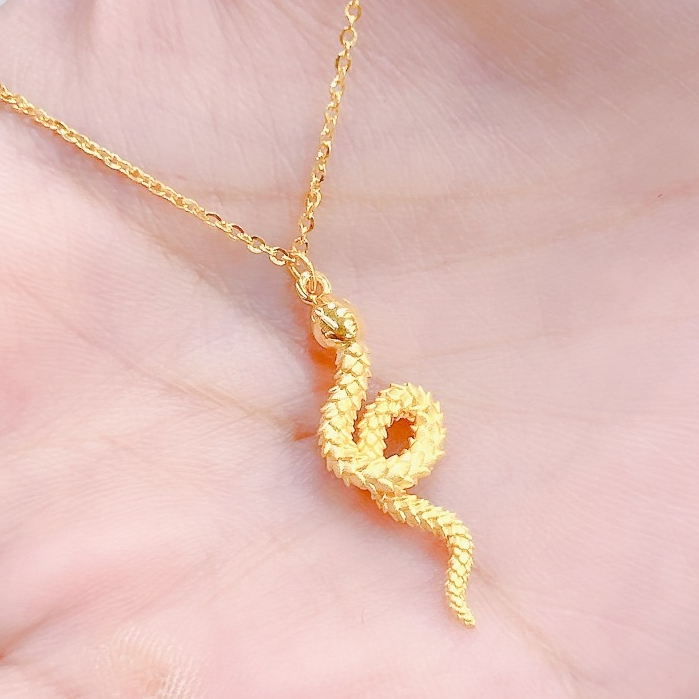 🧧銘峰銀樓🧧 純金9999 5G工藝 蛇墜設計造型小套鍊 301124222 | 蝦皮購物