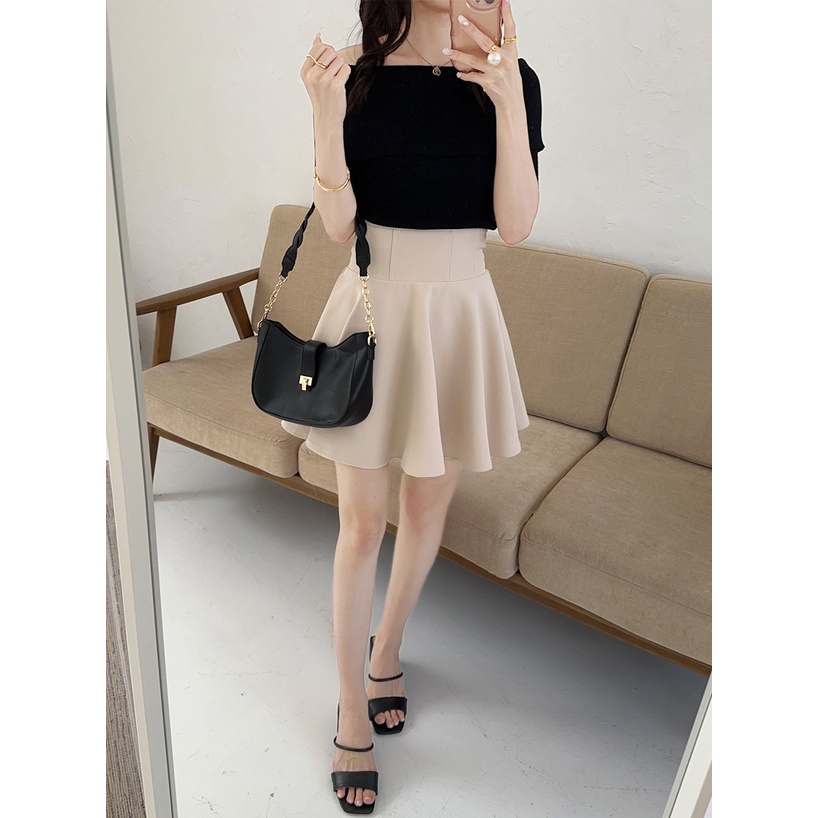 DoReFe | 日本代購 閉眼入單品 縮腰大長腿 傘狀垂墜 A字裙 安全褲設計 百搭短裙 雪紡短裙 | 蝦皮購物