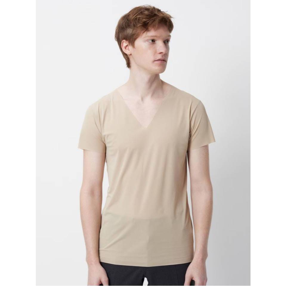 日本uniqlo 男 AIRism涼感 超無痕網眼 V領T恤 | 蝦皮購物
