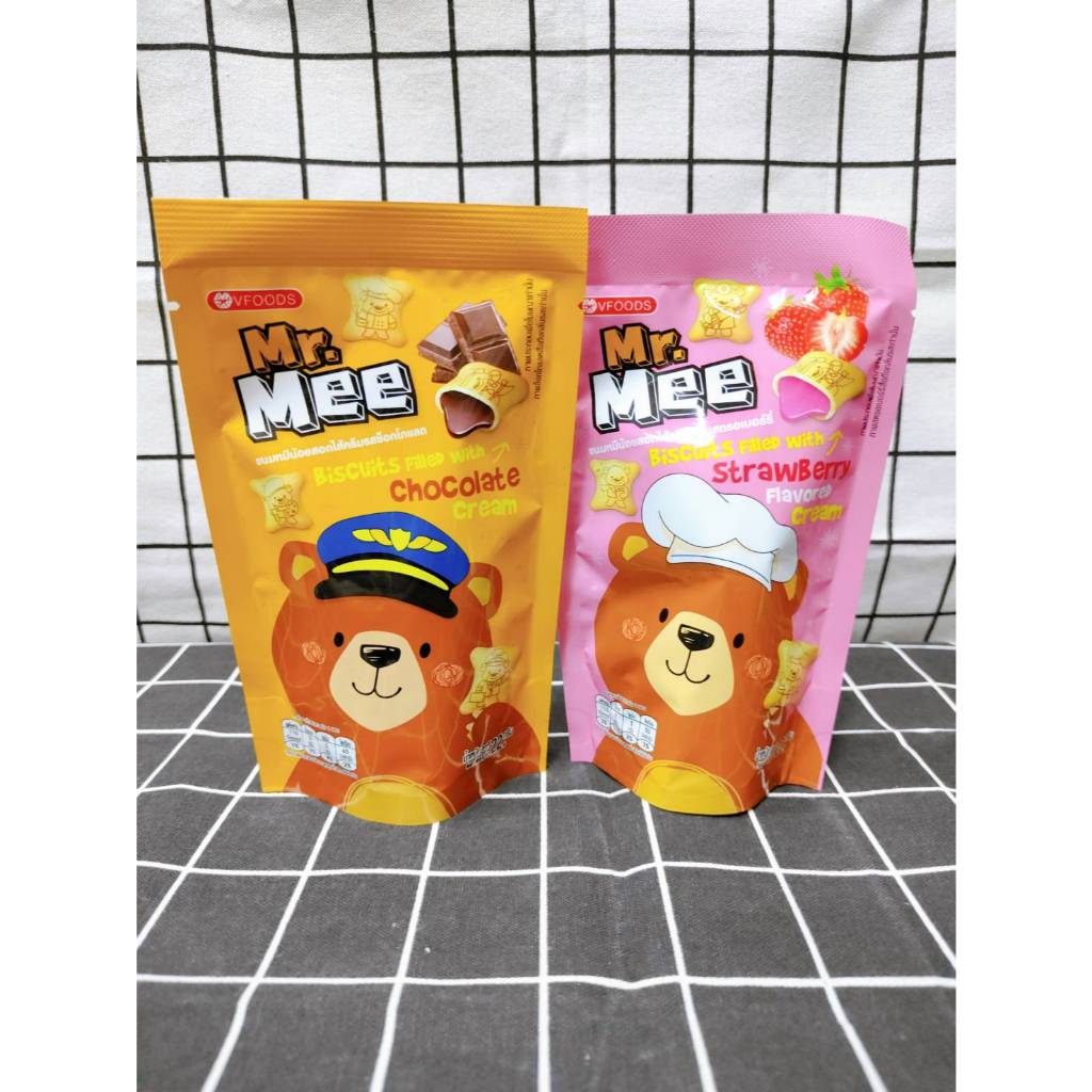 [梨花院]泰國 Mr.Mee Teddy 爆漿小蜜熊餅乾 巧克力 牛奶 草莓 22g 包 小蜜熊 餅乾 夾心餅 小熊餅乾 | 蝦皮購物