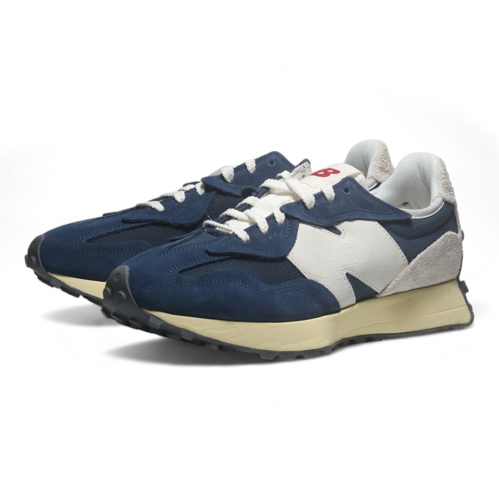 NEW BALANCE 休閒鞋 NB 327 深藍 奶油黃底 麂皮 復古 男 U327WRJ | 蝦皮購物
