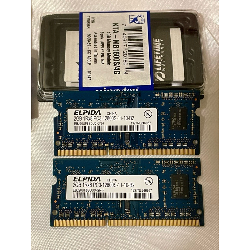 「2入合售$150」ELPIDA 爾必達 2GB 1Rx8 PC3-12800S-11-10-B2 筆電記憶體 非金士頓 | 蝦皮購物