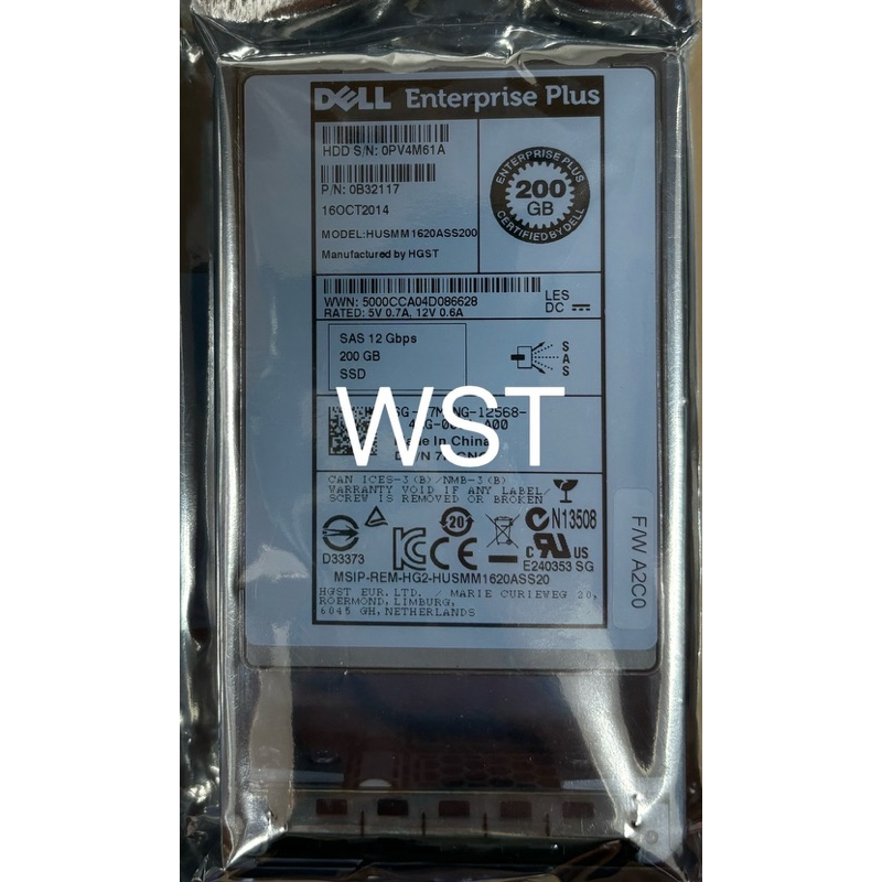 Dell Enterprise Plus 200GB 12G 2.5" SAS SSD HUSMM1620ASS200 | 蝦皮購物