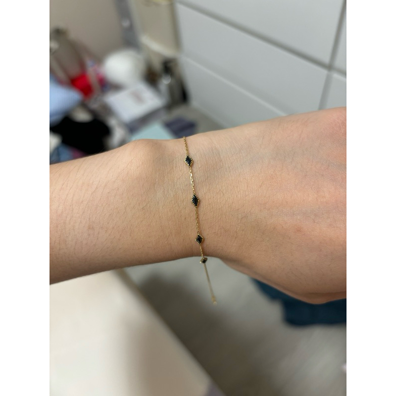 九成新 agete 藍寶10k手鍊 輕珠寶 k金 日本 | 蝦皮購物