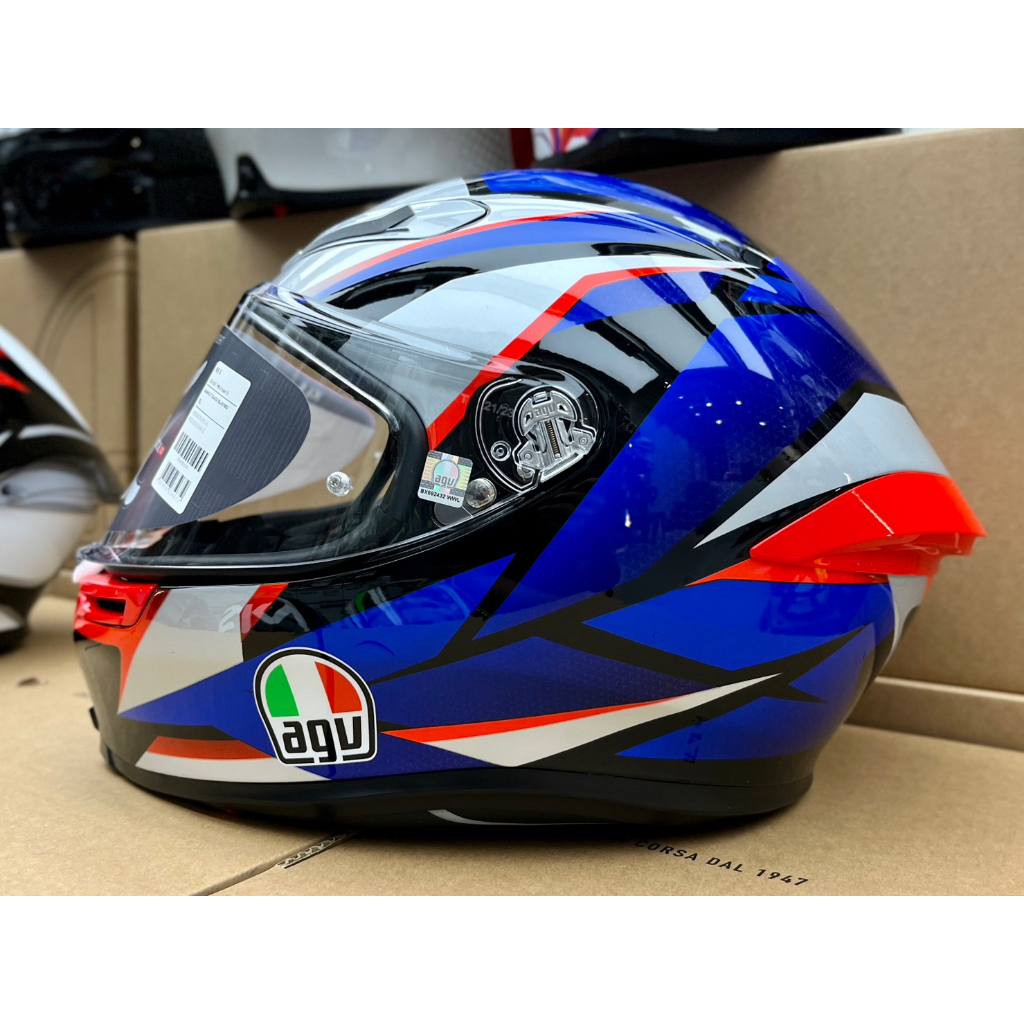 『Riderment』實體店面 現貨 AGV K6S Slashcut 黑藍紅 全罩式安全帽 亞洲版公司貨 碳纖維 | 蝦皮購物