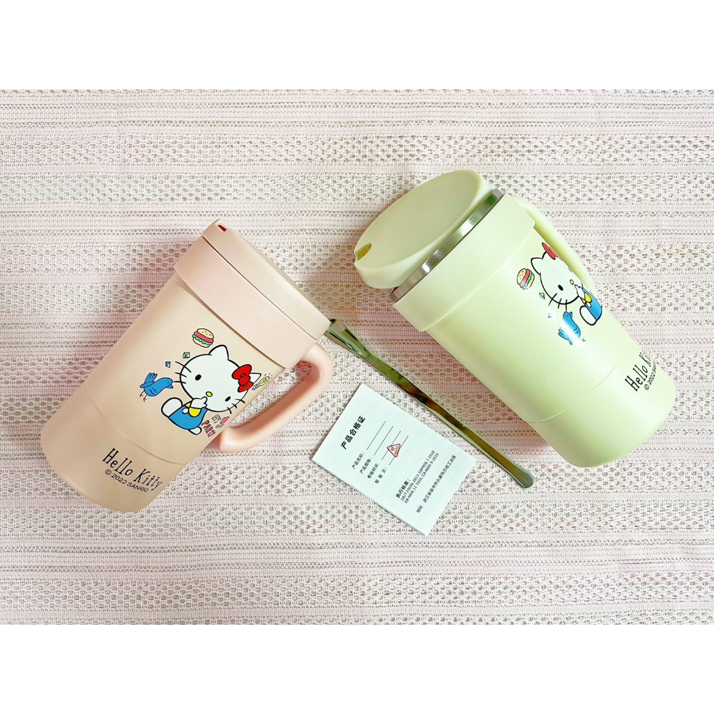 【全新】正版授權 三麗鷗 Hello Kitty KT_典雅攪拌咖啡杯 580ML 飲料杯 保溫瓶 | 蝦皮購物