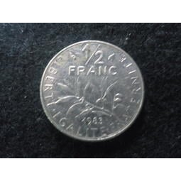 【全球硬幣】法國 1983 1/2 Franc 1/2F 1/2法朗 | 蝦皮購物