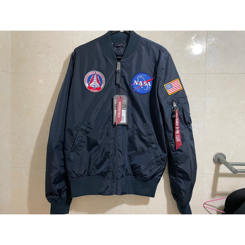 全新 歐版Alpha industries MA-1 nasa tt 雙面穿 軍裝 薄外套 飛夾 空軍外套 夾克 飛行 | 蝦皮購物