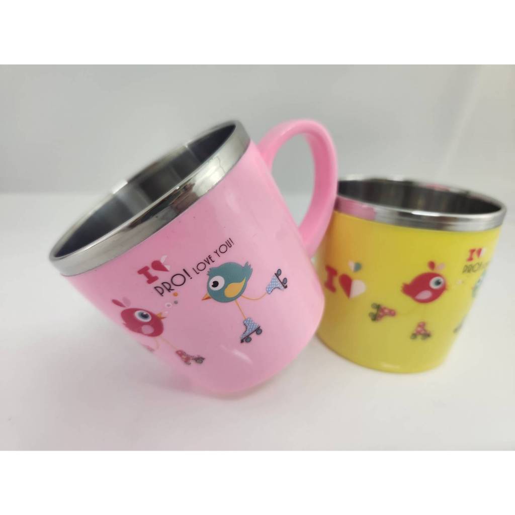 AOK #304不銹鋼兒童口杯 290cc雙層隔熱 耳杯 馬克杯 卡通兒童口杯 幼兒水杯 兒童水杯不銹鋼 a-ok兒童杯 | 蝦皮購物