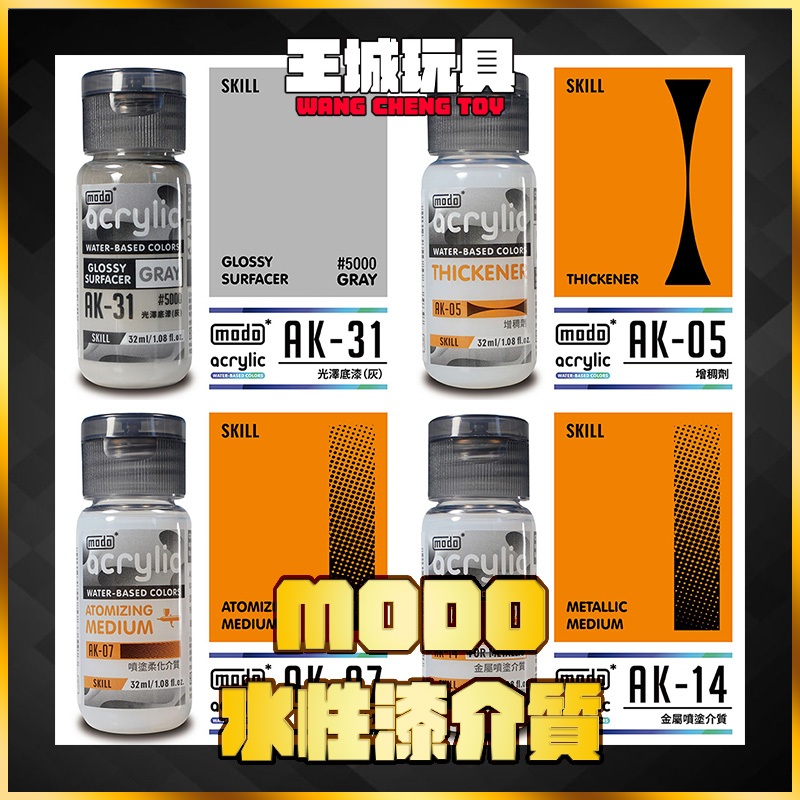 【大頭宅】現貨 modo 摩多 水性漆 介質底漆系列 模型噴漆 增稠劑 噴塗柔化介質 金屬介質 AK31 光澤底漆-灰 | 蝦皮購物