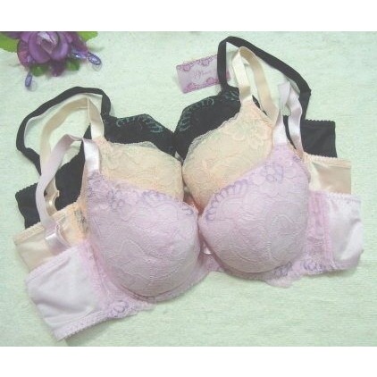 【奧黛莉】蕾絲繡花內衣【4518】~70C,75B,75C~黑,紫,橘 | 蝦皮購物