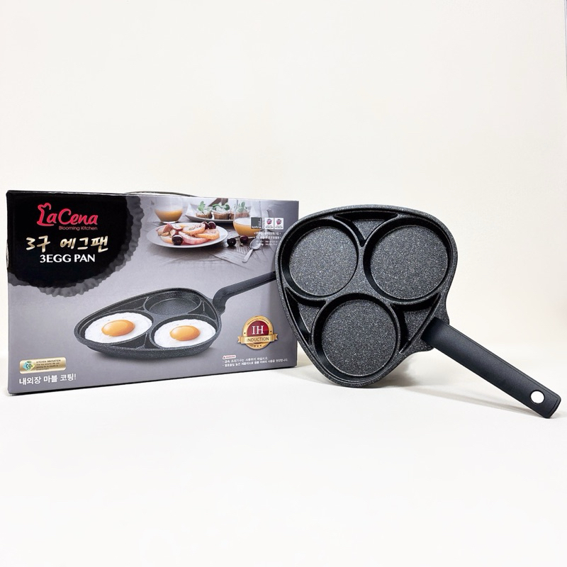 【LaCena】韓國製造 大理石重力鑄造兩孔煎蛋鍋 三孔煎蛋鍋 四孔煎蛋鍋/不沾鍋 | 蝦皮購物