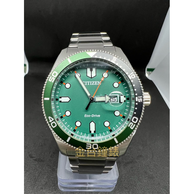 【金台鐘錶】CITIZEN 星辰(綠水鬼) AW1768-80X 不銹鋼潛水錶 43mm 光動能 100米防水 | 蝦皮購物