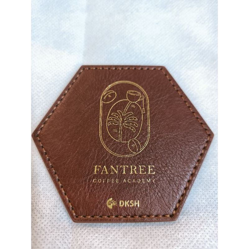 全新現貨/ 大昌華嘉 DKSH FANTREE COFFEE ACADEMY 杯墊 皮質杯墊 桌墊 2入/組 | 蝦皮購物