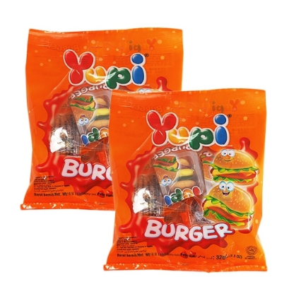 呦皮漢堡QQ糖 28g yupi 呦皮 QQ軟糖 小包裝 QQ造型軟糖 漢堡造型 QQ糖 糖果 熱狗軟糖 可樂味 熱狗 | 蝦皮購物