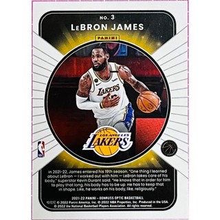 LeBron James 金屬 特卡 NBA 2021-22 DONRUSS OPTIC #3 詹皇 湖人隊 籃球卡 | 蝦皮購物