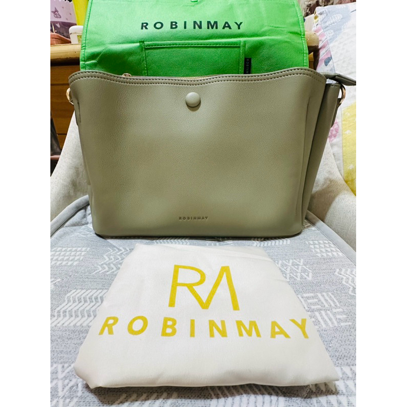 ROBINMAY RM泡芙夾心斜背包 L 質感綠 | 蝦皮購物