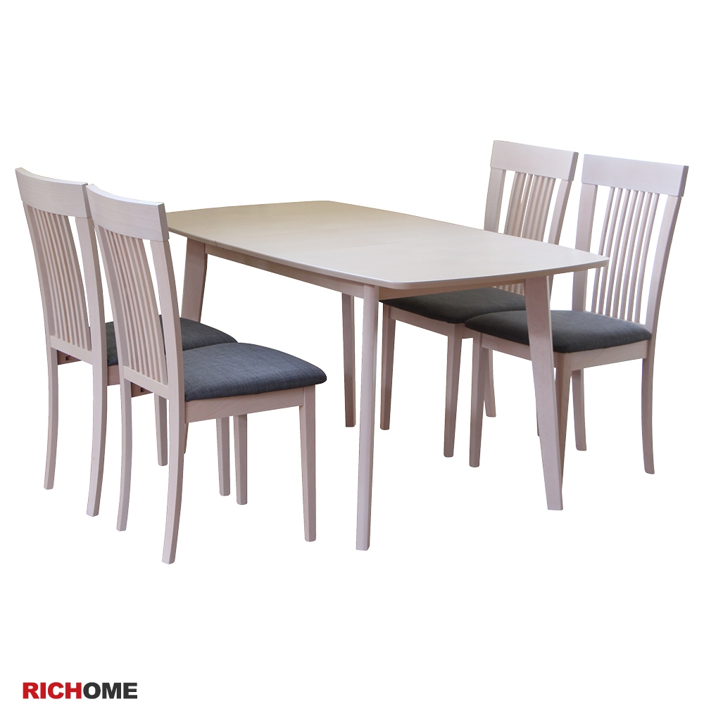 RICHOME 福利品 TA-405 CH-1020 亞曼多可延伸 餐桌椅組 餐桌 餐桌椅 一桌四椅 工作桌 | 蝦皮購物