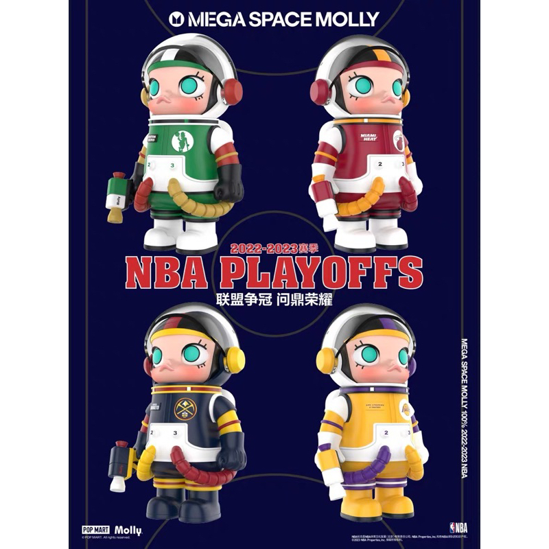 現貨 泡泡瑪特 Popmart Mega Space Molly100%NBA 邁阿密熱火 洛杉磯湖人 吊卡 公仔 擺件 | 蝦皮購物