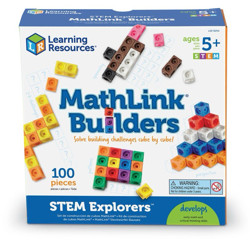 全新 美國 learning resources Mathlink Builders 100件 數學建構積木 STEM | 蝦皮購物