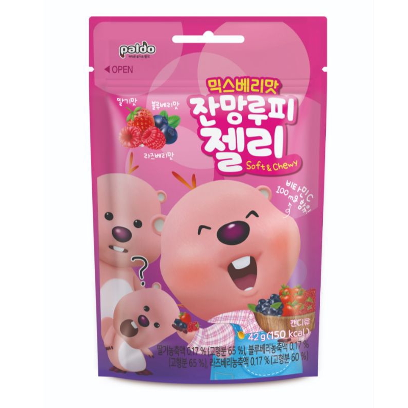 paldo八道 Zanmang Loopy莓果口味軟糖 42g/包 pororo河狸 🇰🇷韓國動畫片人氣角色 | 蝦皮購物