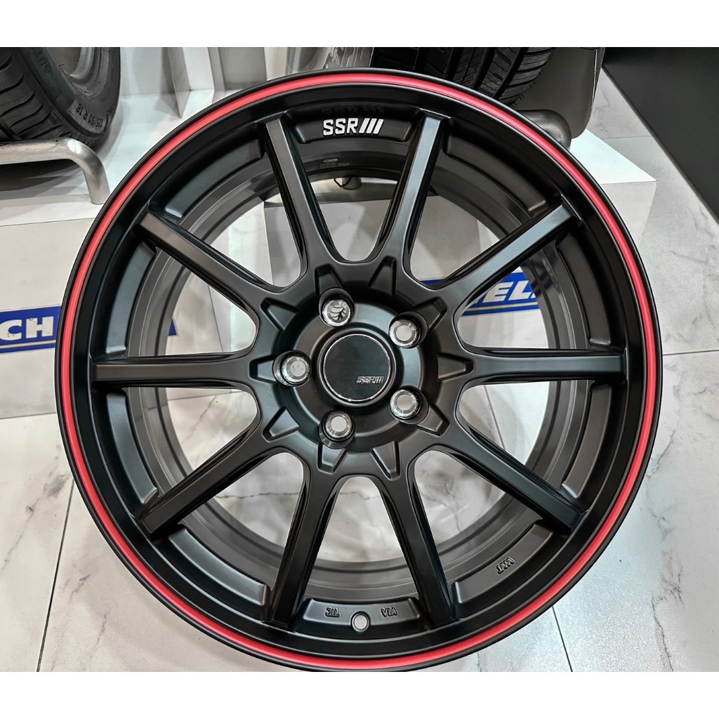CR輪業 全新 日本品牌 SSR WHEELS GTV05 18吋 19吋 鋁圈 消光黑紅邊 | 蝦皮購物