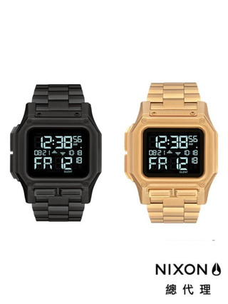 NIXON THE REGULUS SS 美國特種部隊 指定款 軍事 潛水錶 黑 金 鋼錶帶 電子錶 A1268 | 蝦皮購物