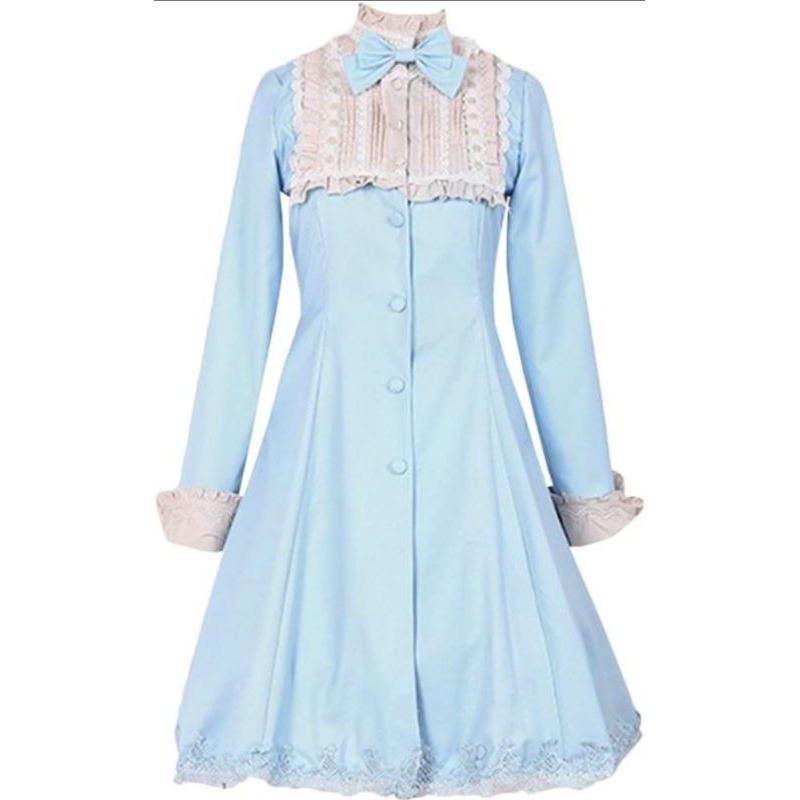 逗醬家 OP 可當風衣 風衣 淺藍 LO Lolita 蘿莉塔 COS COSPLAY 外拍 二手 出租 出售 售 出清 | 蝦皮購物