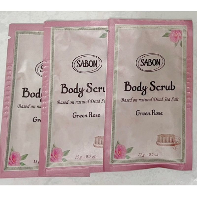 SABON 以色列綠玫瑰/茉莉花語身體磨砂膏15g 綠玫瑰/茉莉花語沐浴油15ml 試用包 小樣 | 蝦皮購物