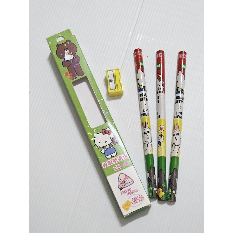 ☆文具屋☆ 正版授權 粗三角/大三角學齡鉛筆 2B HELLO KITTY &LINE聯名 學齡前適用 | 蝦皮購物
