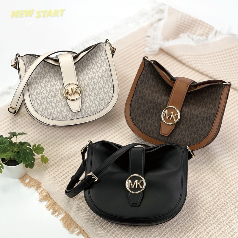 【New START精品服飾-員林】現貨 Michael Kors MK Gabby 圓圈金扣 馬鞍包 斜背包 母親節 | 蝦皮購物