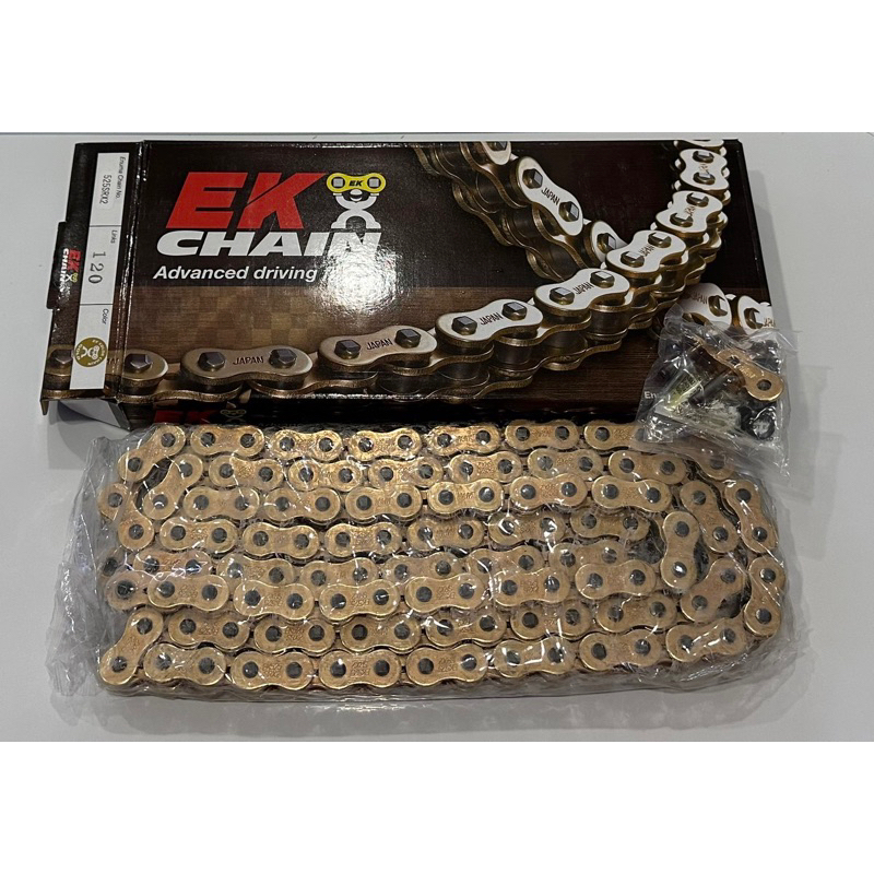 『騎渣不騎帥』EK 525 SRX2 黃金 油封鏈條 鏈條 鋼製齒盤 | 蝦皮購物