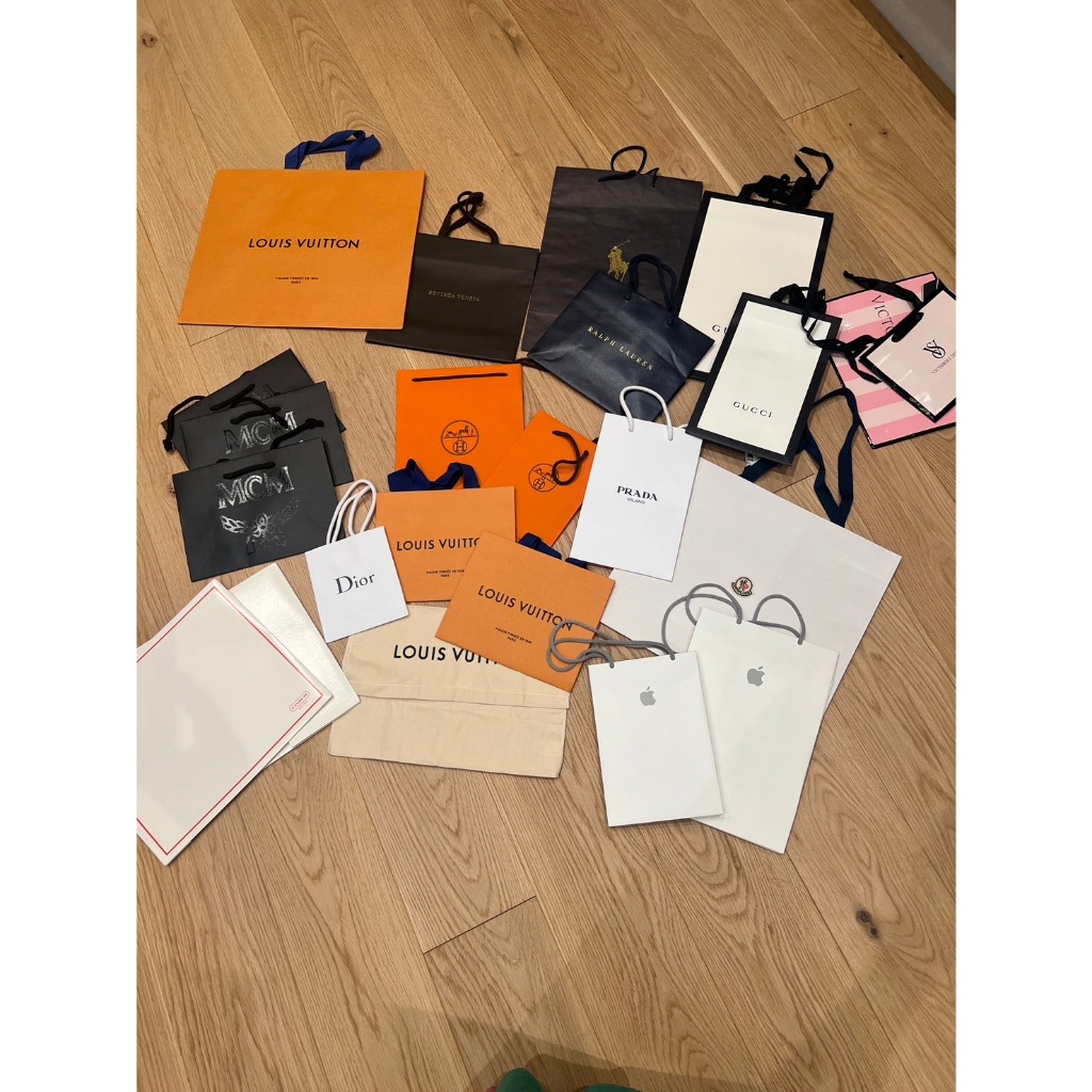 2手專櫃紙袋 DIOR LV MCM PRADA GUCCI BV 專櫃 紙袋 提袋 袋子 小紙袋 防塵袋 | 蝦皮購物