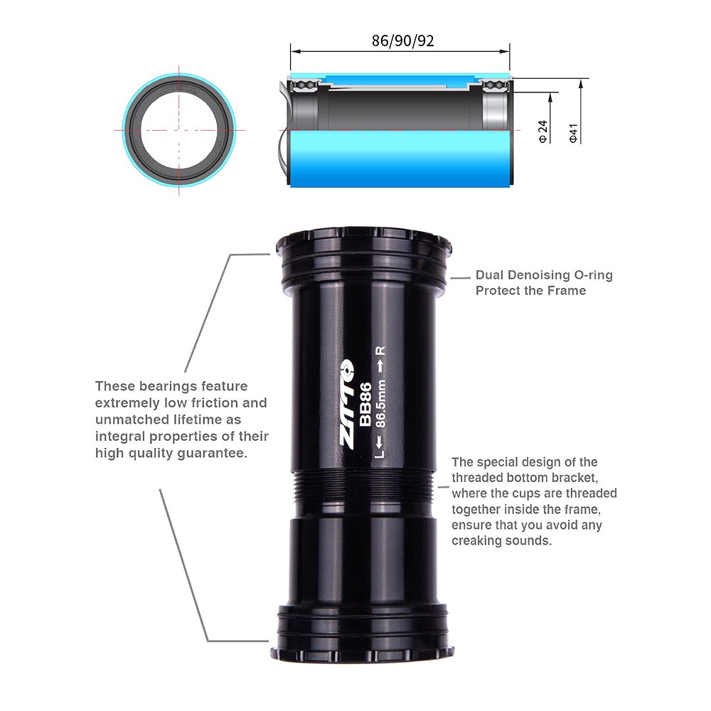 BB86 陶瓷培林 對鎖式 shimano 系統 BB 壓入式 BB 公路車 自行車 盛恩單車 | 蝦皮購物