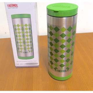 膳魔師 THERMOS CMC-400-GD 普普風菱格綠 真空不鏽鋼保溫瓶 400ml 保溫/保冰 | 蝦皮購物