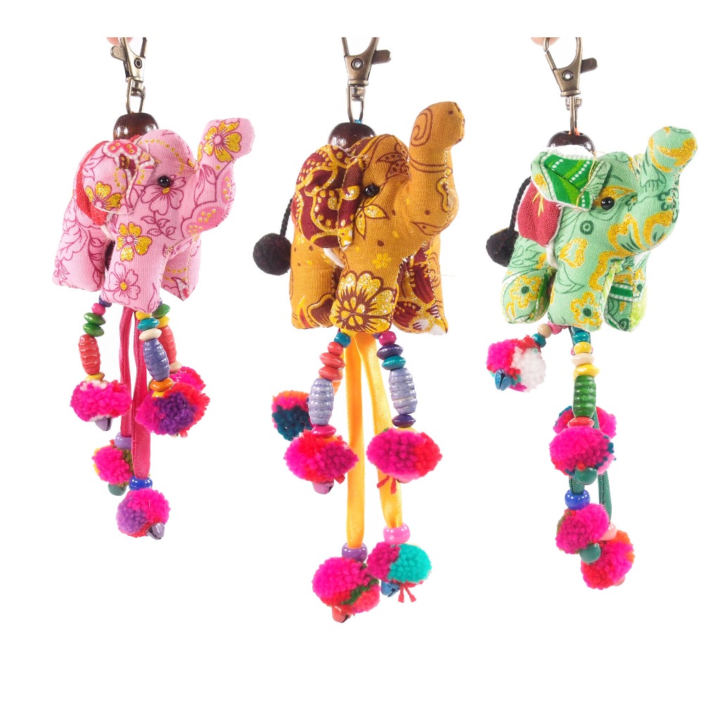 泰國手工吉祥大象鑰匙圈 鈴鐺 金漆彩繪 可愛大象 文創小物 泰國代購 生日禮物 | 蝦皮購物