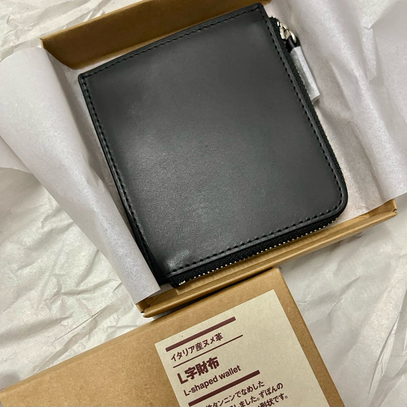 【🇯🇵日本吉田 PORTER 無印良品MUJI 】牛皮 L型拉鏈短夾 錢包 皮夾 皮包 零錢包 聖誕節 交換 禮物 | 蝦皮購物