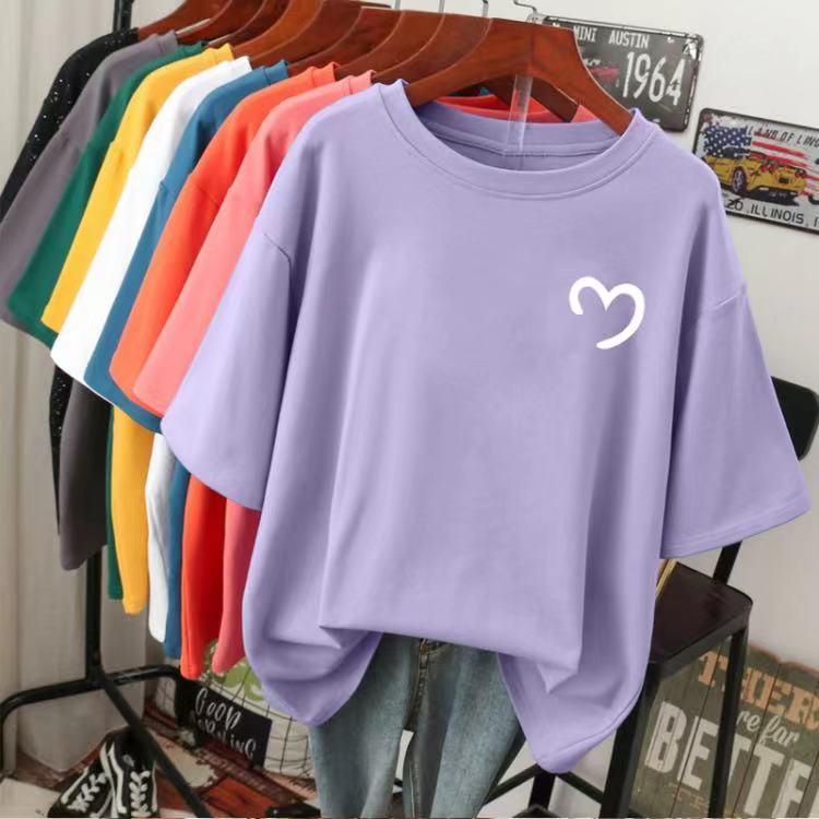 M-5XL 多色可選 短袖t 女生上衣 韓版上衣 胖mm 短袖t恤女 夏季 圓領 純色 小眾 oversize 上衣女 | 蝦皮購物