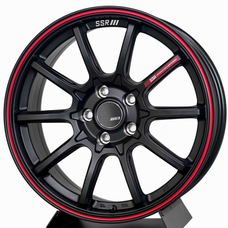 高雄人人輪胎 SSR GTV05 18吋 19吋 旋壓 鋁圈 5孔 100 108 112 114.3 十爪 消光黑紅邊 | 蝦皮購物