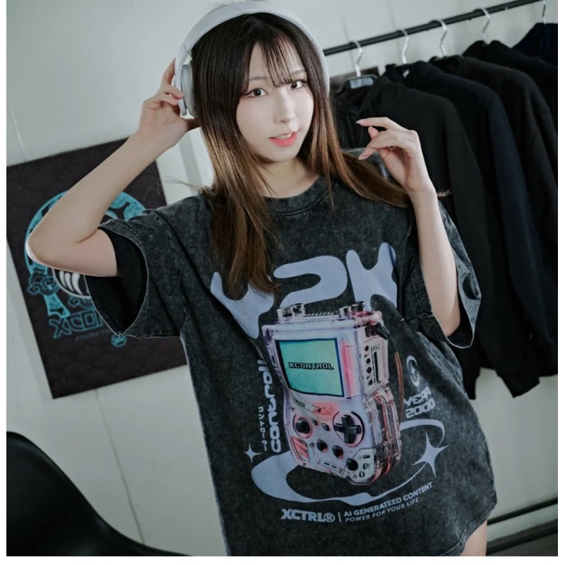 XCTRL 101 Y2K掌上電遊器短T- 水洗黑 | 蝦皮購物