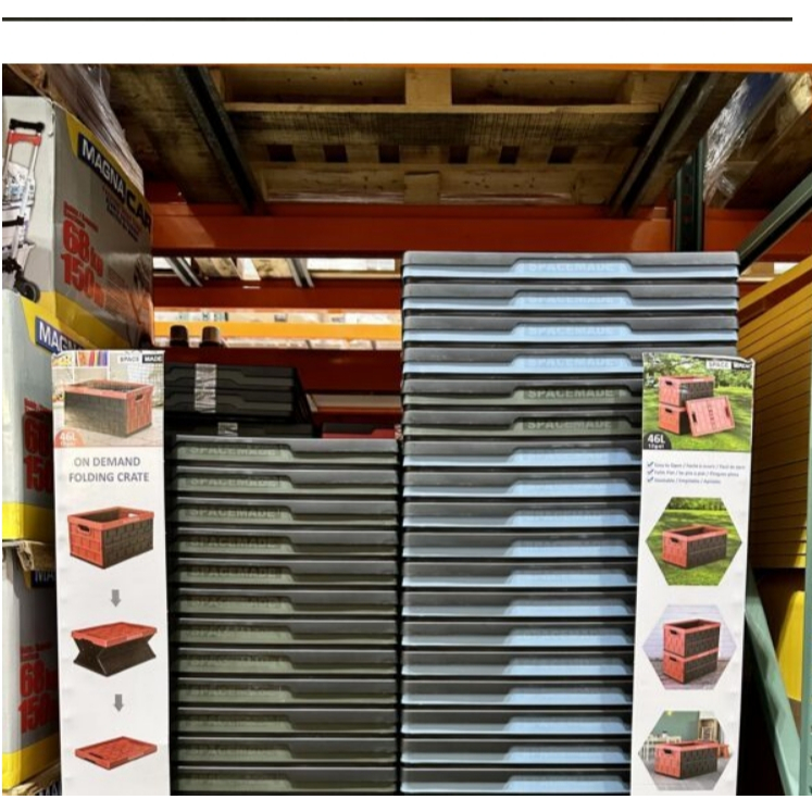 韓國製 SPACEMADE 45L摺疊 收納箱含蓋 露營收納箱 工業風 方便好收納🔥好市多costco代購638100 | 蝦皮購物