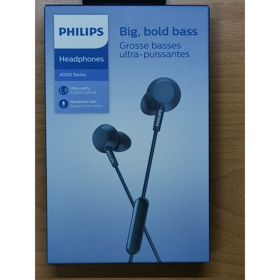 PHILIPS 飛利浦 有線耳塞式線控耳機 藍色 TAE4105 BL (全新未拆) | 蝦皮購物